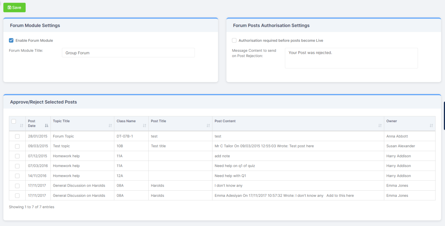 How to Configure the Student Portal Forum – Bromcom – Documentation Centre