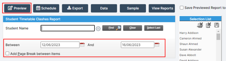 How to Run the Timetable Clashes Report for Students – Bromcom – Documentation Centre