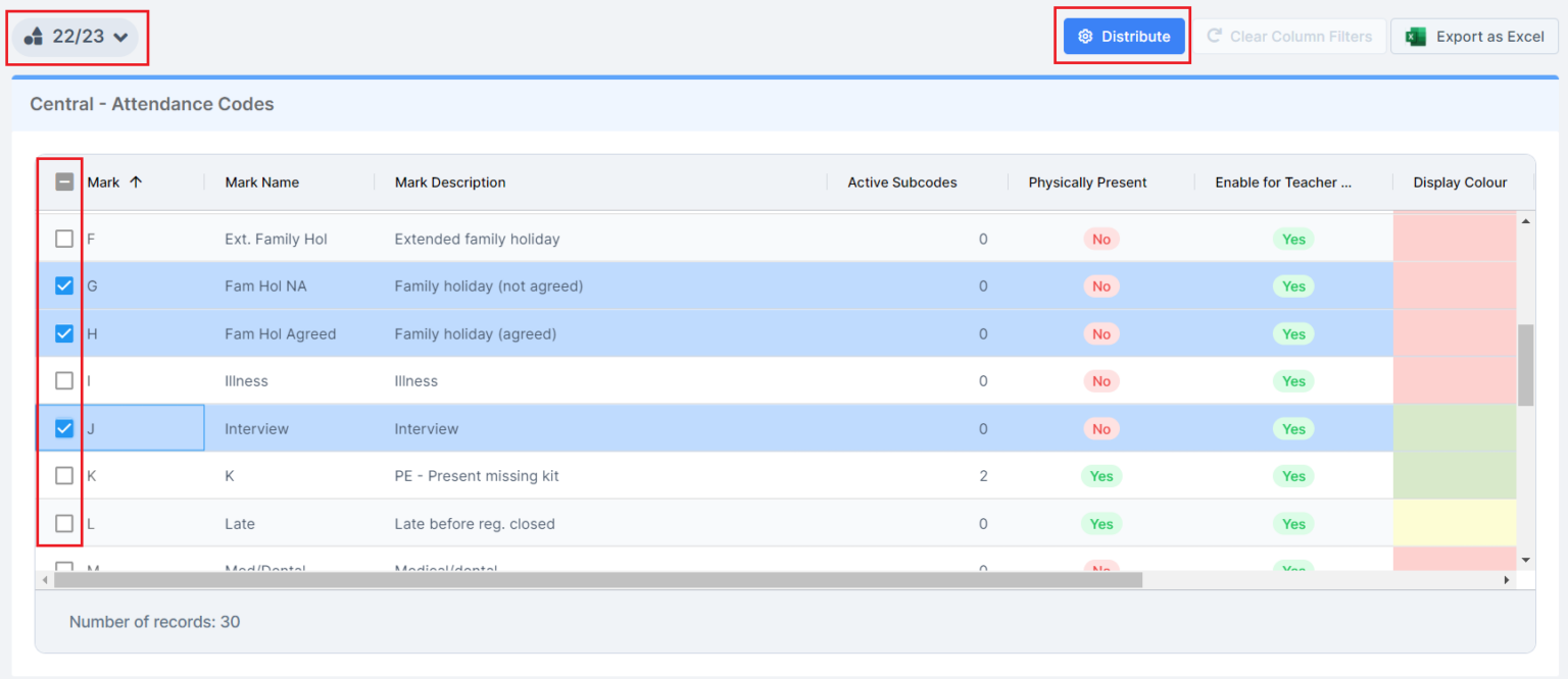 How to Distribute Attendance Codes and Subcodes from within Vision ...