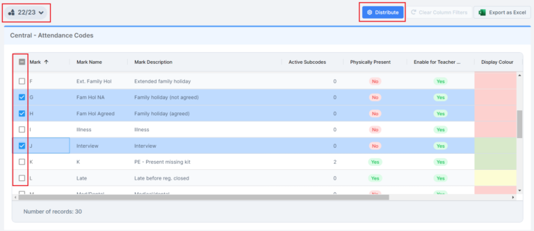 How to Distribute Attendance Codes and Subcodes from within Vision ...