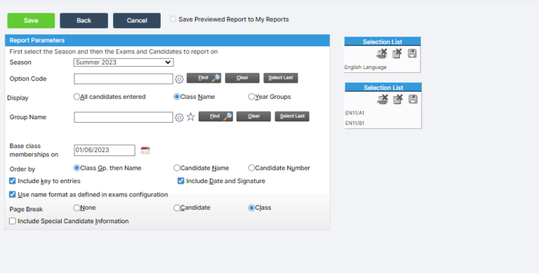 How to view Exam Reports – Bromcom – Documentation Centre