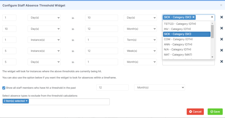 How to Setup and View the Staff Absence Thresholds – Bromcom ...
