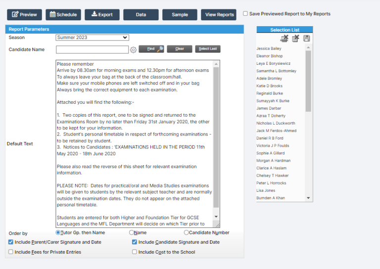How to view Exam Reports – Bromcom – Documentation Centre