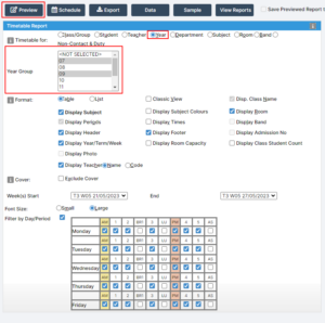 How to Run the Timetable Report for Years – Bromcom – Documentation Centre