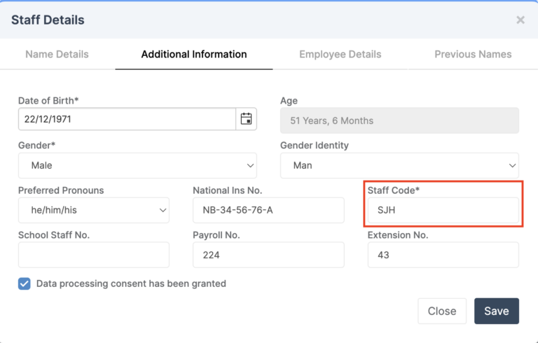 How to Edit a Staff Code – Bromcom – Documentation Centre