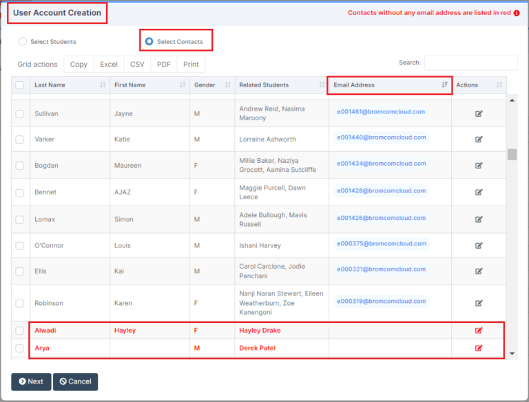 MCAS User Accounts changes to MIS – Bromcom – Documentation Centre