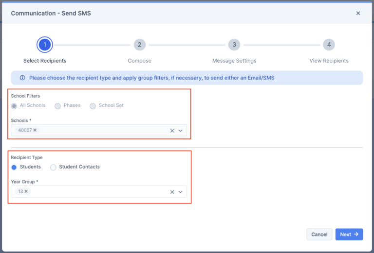 How to send Email and SMS messages from the Student List in Vision ...