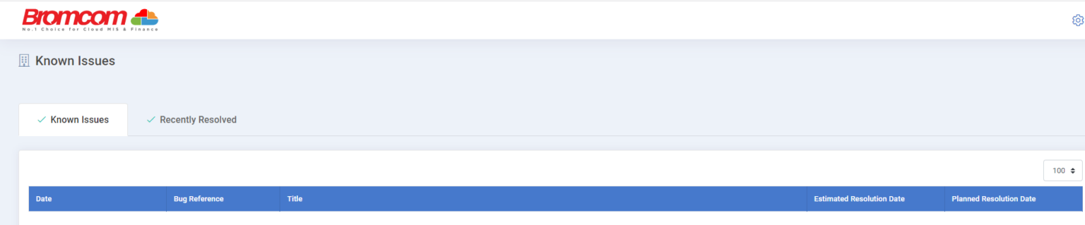 How to use the Bromcom Known Issues Page – Bromcom – Documentation Centre