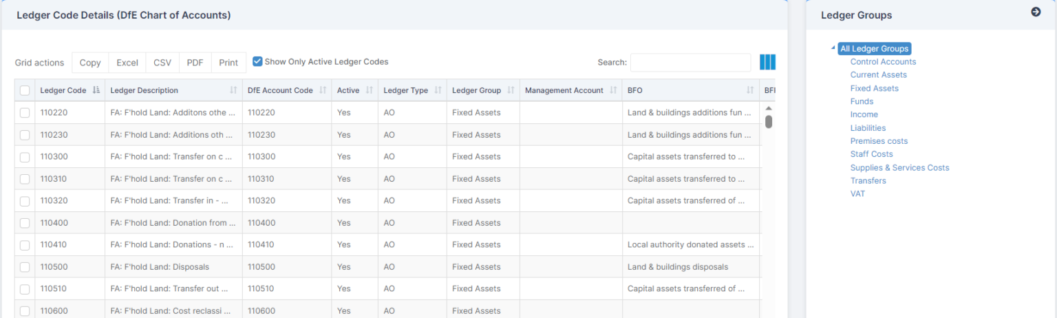 How to Add Ledger Codes in MAT Finance – Bromcom – Documentation Centre