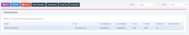 School Census Error 1852, 1855 & 1859 – Bromcom – Documentation Centre