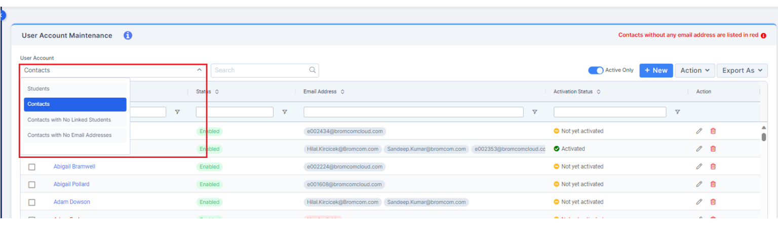 How to Manage MCAS User Accounts – Bromcom – Documentation Centre