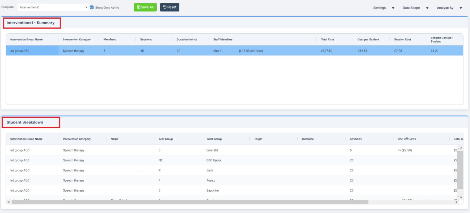 How to Set up Analysis for Interventions – Bromcom – Documentation Centre