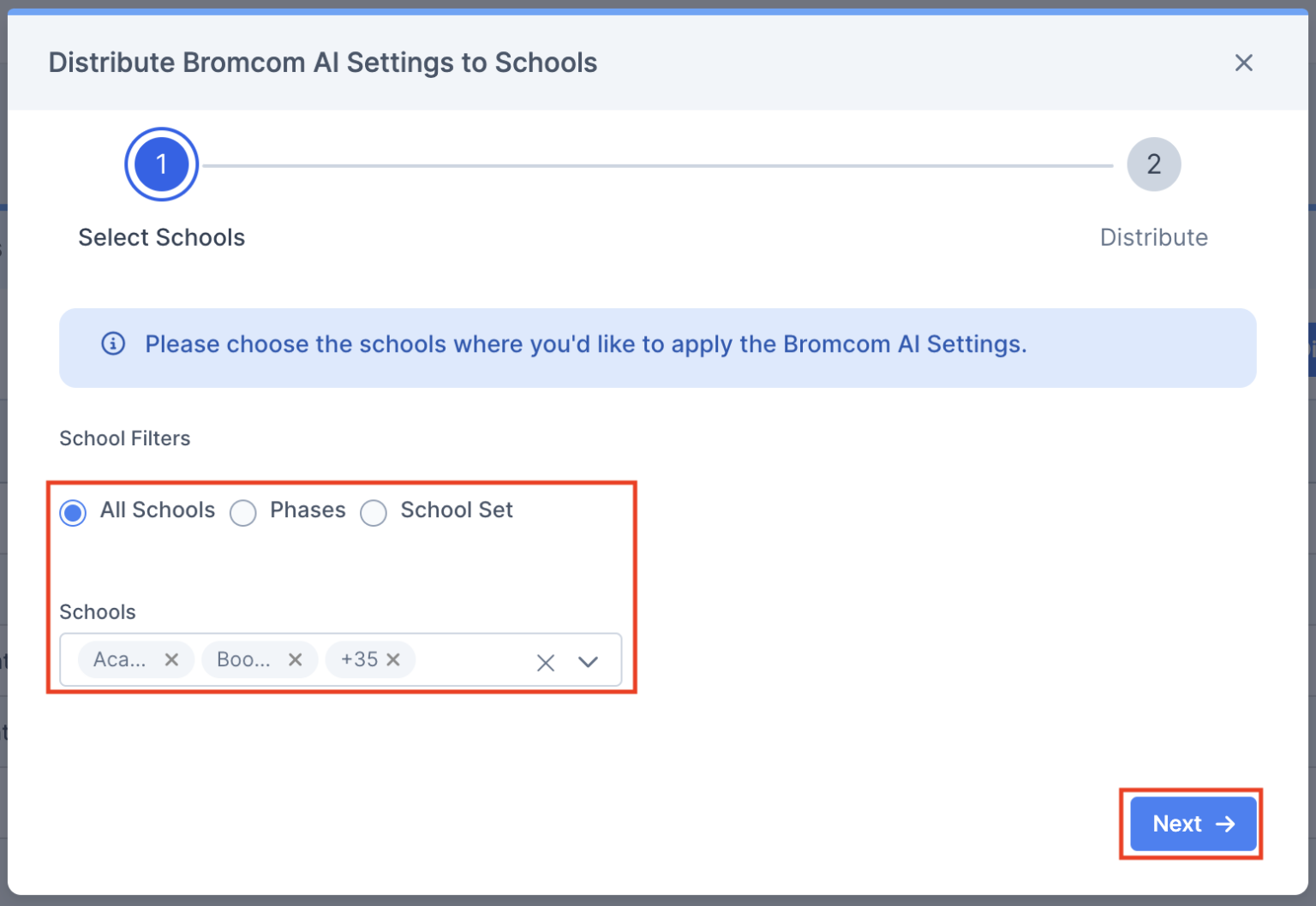 How to manage Bromcom AI in Vision – Bromcom – Documentation Centre