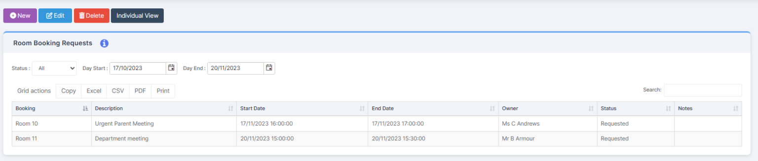 How to Manage Room Booking Requests – Bromcom – Documentation Centre