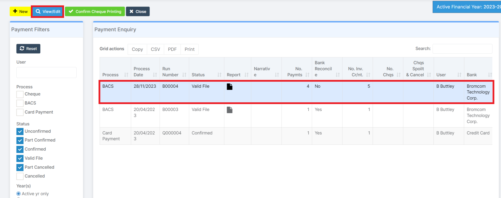 How to Cancel a BACS Run or Single BACS Payment – Bromcom