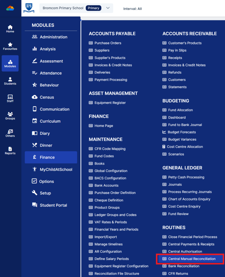 How to Complete Central Manual Reconciliation – Bromcom – Documentation ...