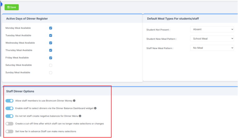 How to Manage Staff Dinners – Bromcom – Documentation Centre
