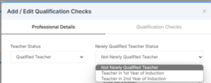 How to add Qualified Teacher Status – Bromcom – Documentation Centre