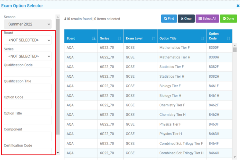 How to Make Exam Entries – Bromcom – Documentation Centre
