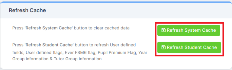 How to Refresh Your System and Student Cache in Bromcom – Bromcom – Documentation Centre
