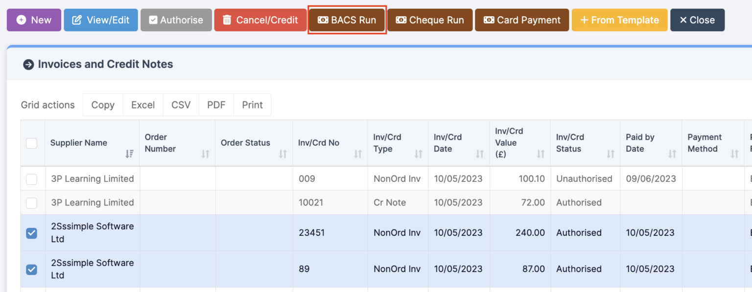 How to pay a Supplier by BACS – Bromcom – Documentation Centre