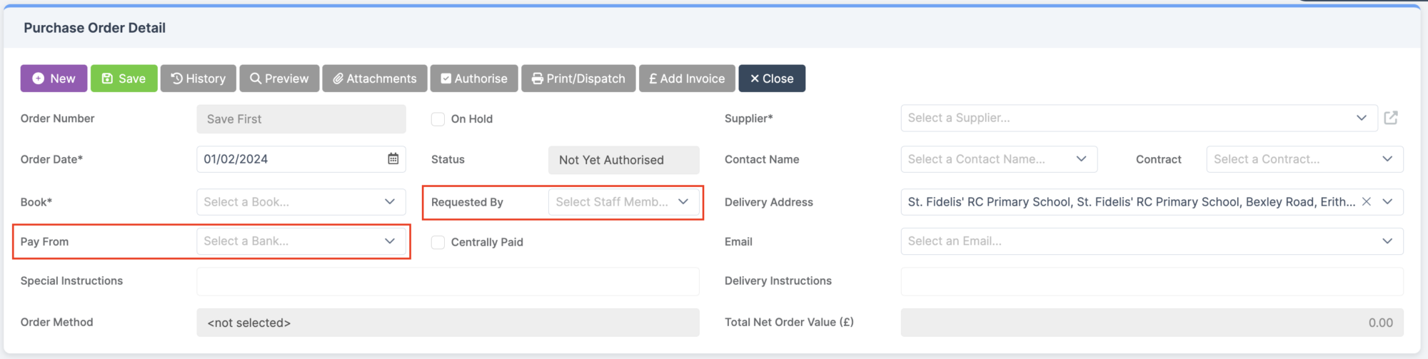 How to Create a New Purchase Order – Bromcom – Documentation Centre