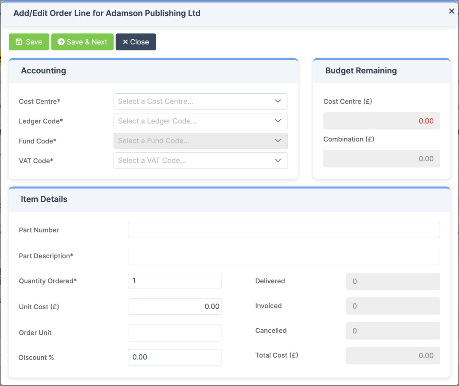 How to Create a New Purchase Order – Bromcom – Documentation Centre