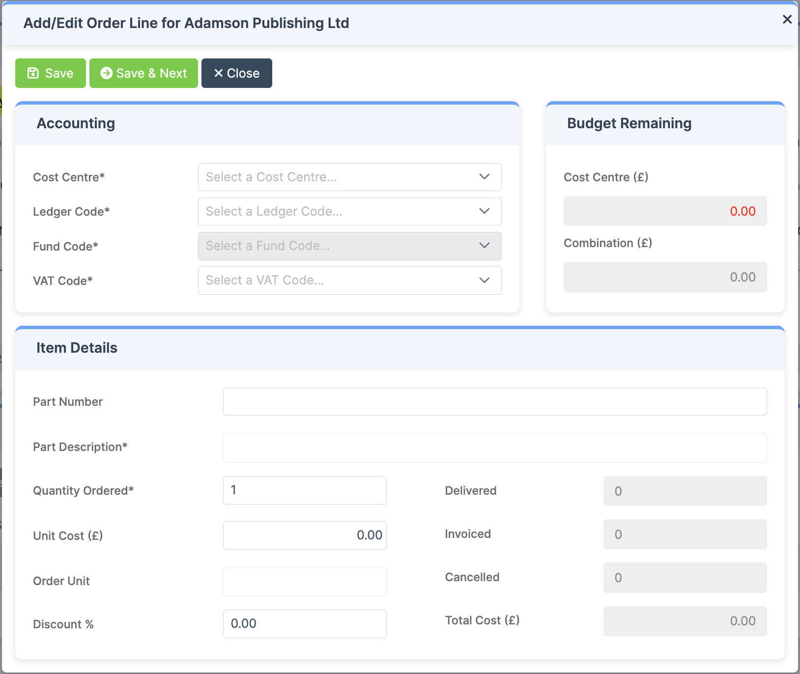 How to Create a New Purchase Order – Bromcom – Documentation Centre