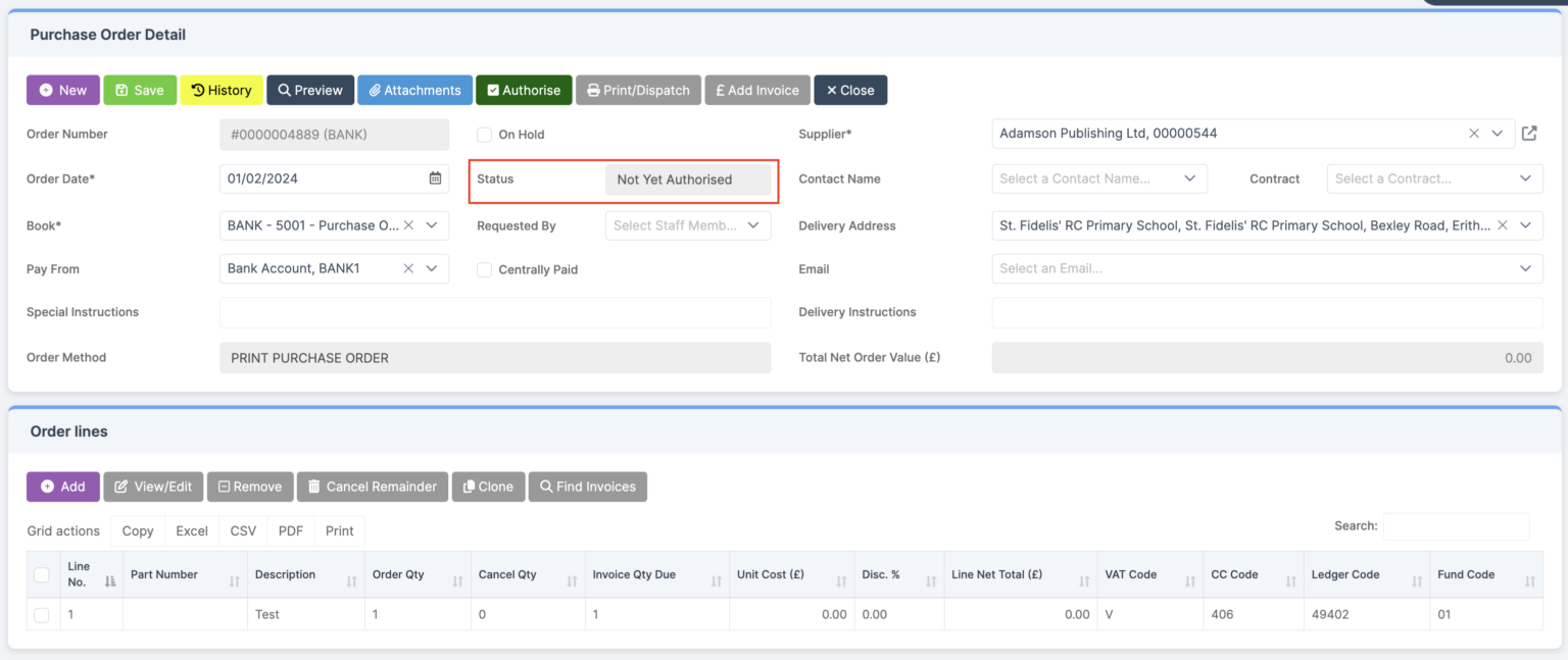 How to Create a New Purchase Order – Bromcom – Documentation Centre