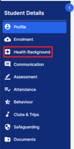 How to Add Health Background Information to the Student Profile ...