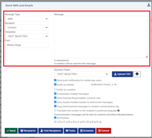 How to Send an SMS Message or Email – Bromcom – Documentation Centre