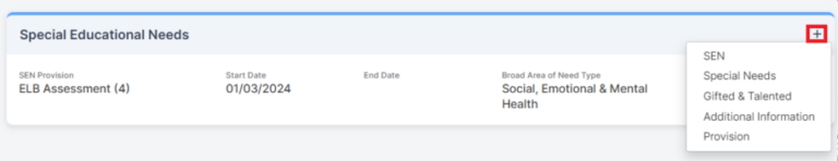 How to add SEN Information to a Student – Bromcom – Documentation Centre