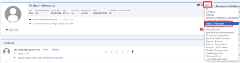 How to add FSM Eligibility to a Student – Bromcom – Documentation Centre