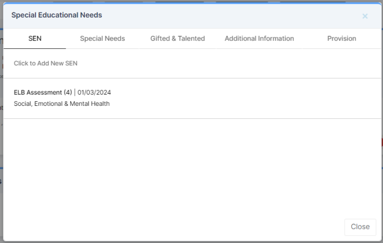 How to add SEN Information to a Student – Bromcom – Documentation Centre