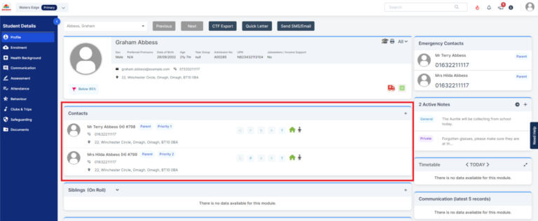 How to Manage and Add Contacts from a Student’s Record. – Bromcom ...