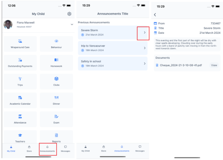 How to view Announcements in the MCAS App – Bromcom – Documentation Centre