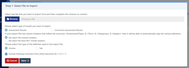 How to Import Assessment Data from a CSV – Bromcom – Documentation Centre