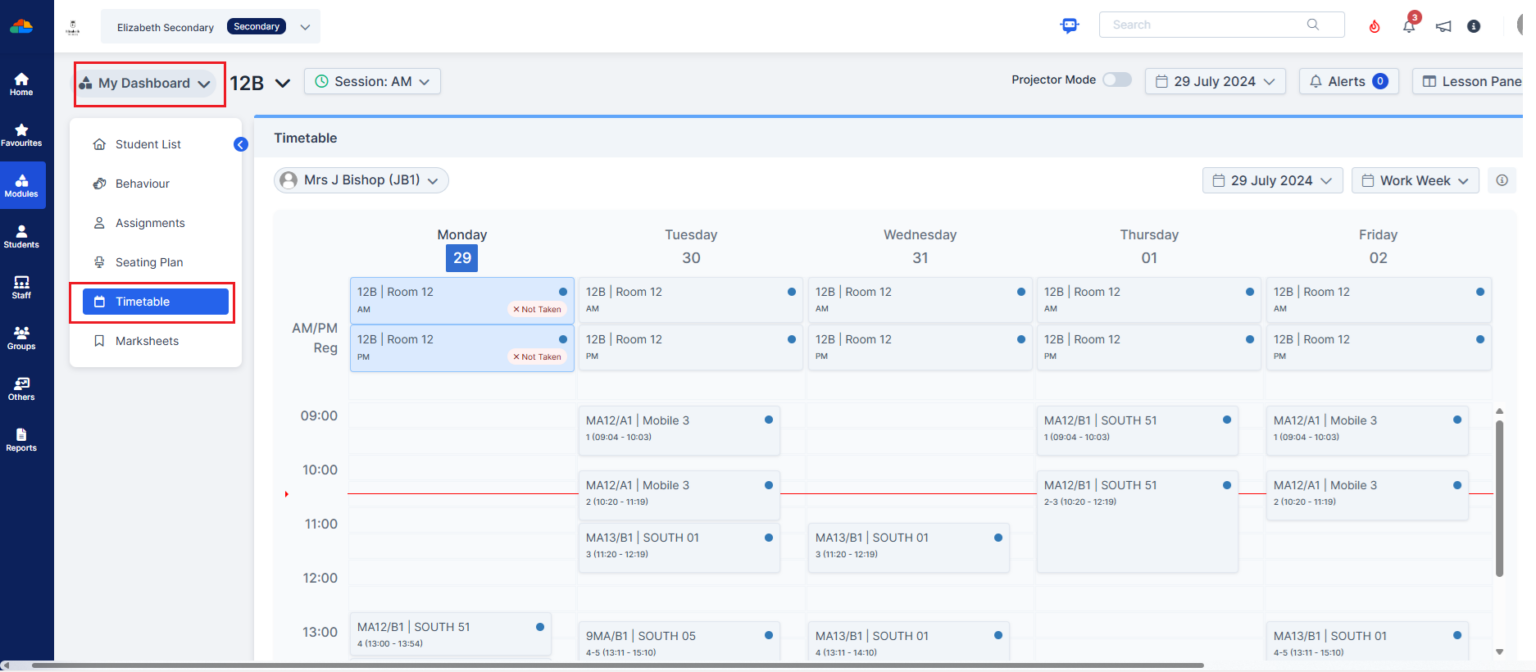 How to view User Timetables – Bromcom – Documentation Centre