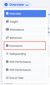 How to use the Exclusions Dashboard – Bromcom – Documentation Centre