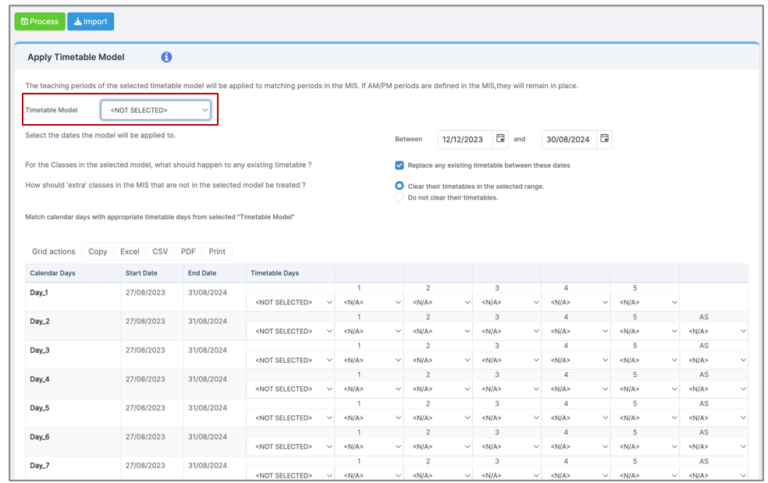 How to Process the Timetable in Scheduling – Bromcom – Documentation Centre