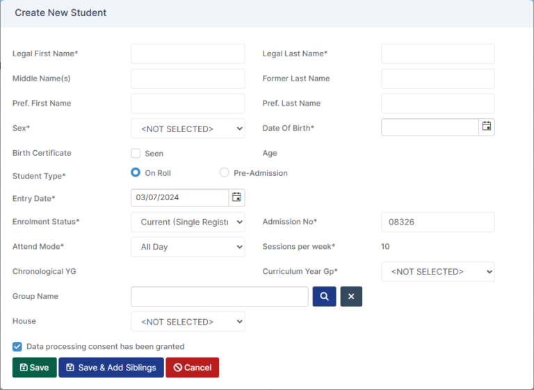 How to Add a New Student – Bromcom – Documentation Centre