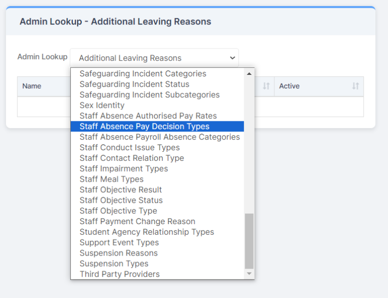 How to Edit Lookup Tables – Bromcom – Documentation Centre