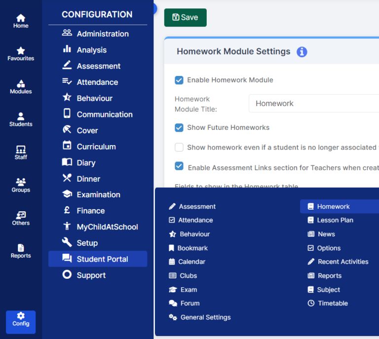 How to Configure Homework for Student Portal – Bromcom – Documentation ...
