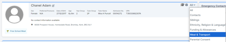 How to add FSM Eligibility to a Student – Bromcom – Documentation Centre