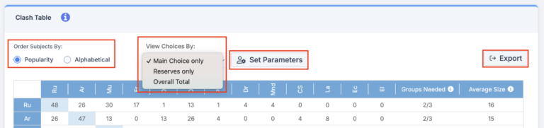 How to use the Options Clash Table – Bromcom – Documentation Centre