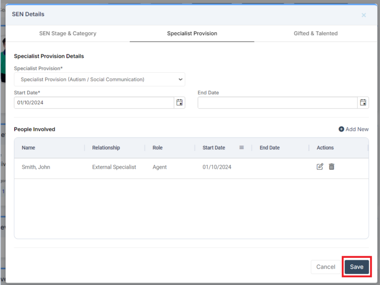 How to add SEN Information to a Student – Bromcom – Documentation Centre