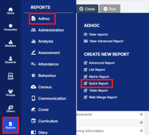 How to Create a Matrix Report in Quick Reports – Bromcom – Documentation Centre