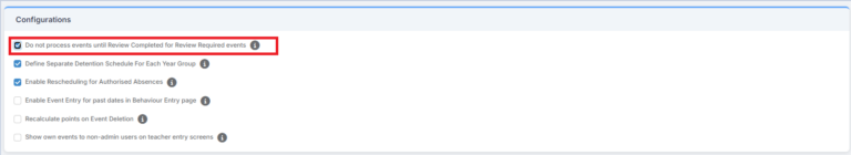 How to Use Require Record Review for Behaviour Events. – Bromcom – Documentation Centre