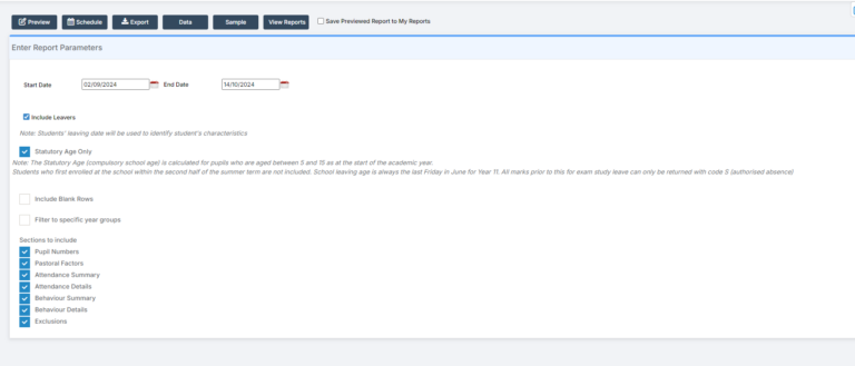 How to run the School Summary Report – Bromcom – Documentation Centre