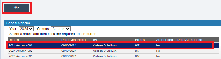 School Census Query 2588 – Bromcom – Documentation Centre
